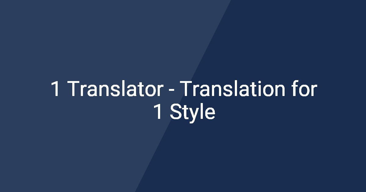 1 Translator - Translation for 1 Style
