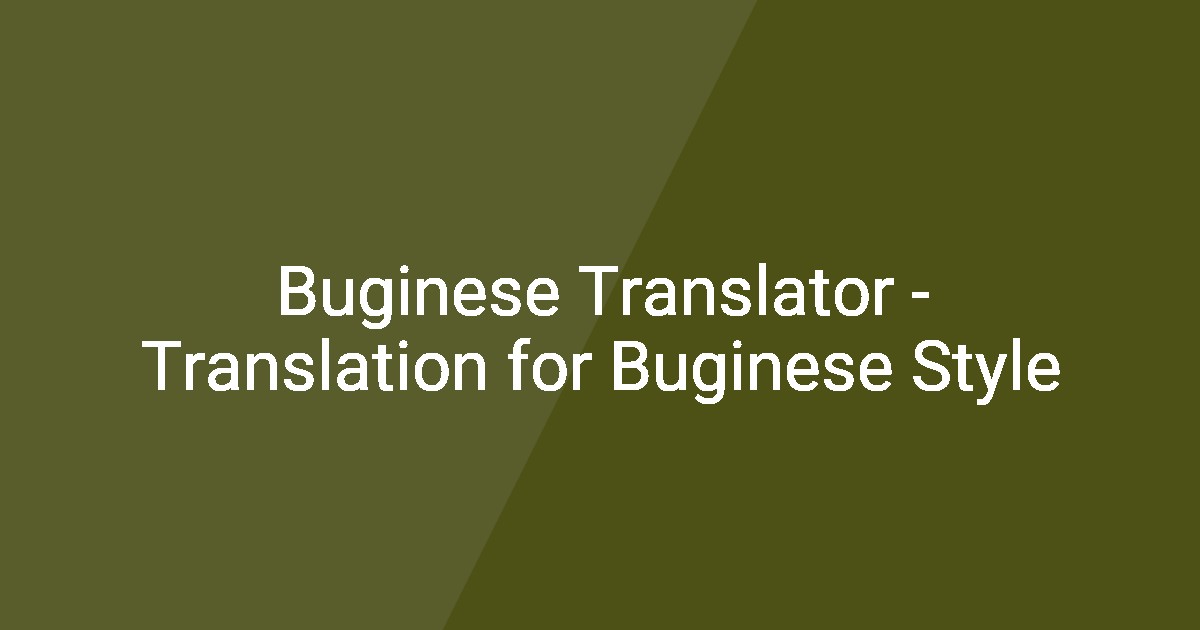 Buginese Translator - Translation for Buginese Style