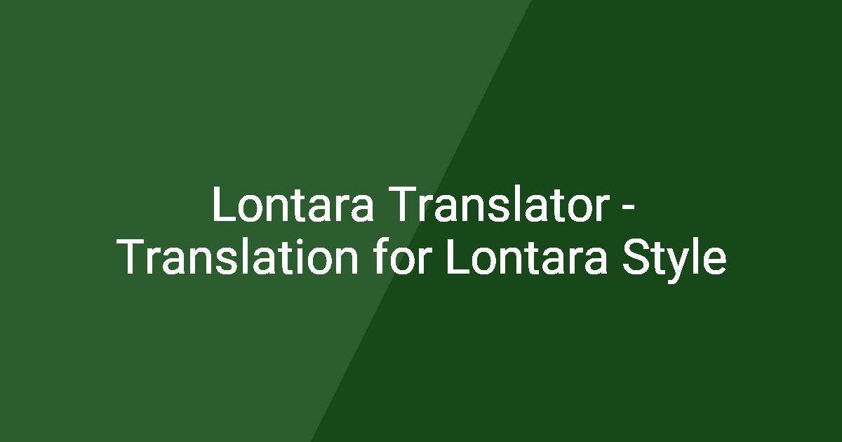 Lontara Translator - Translation for Lontara Style